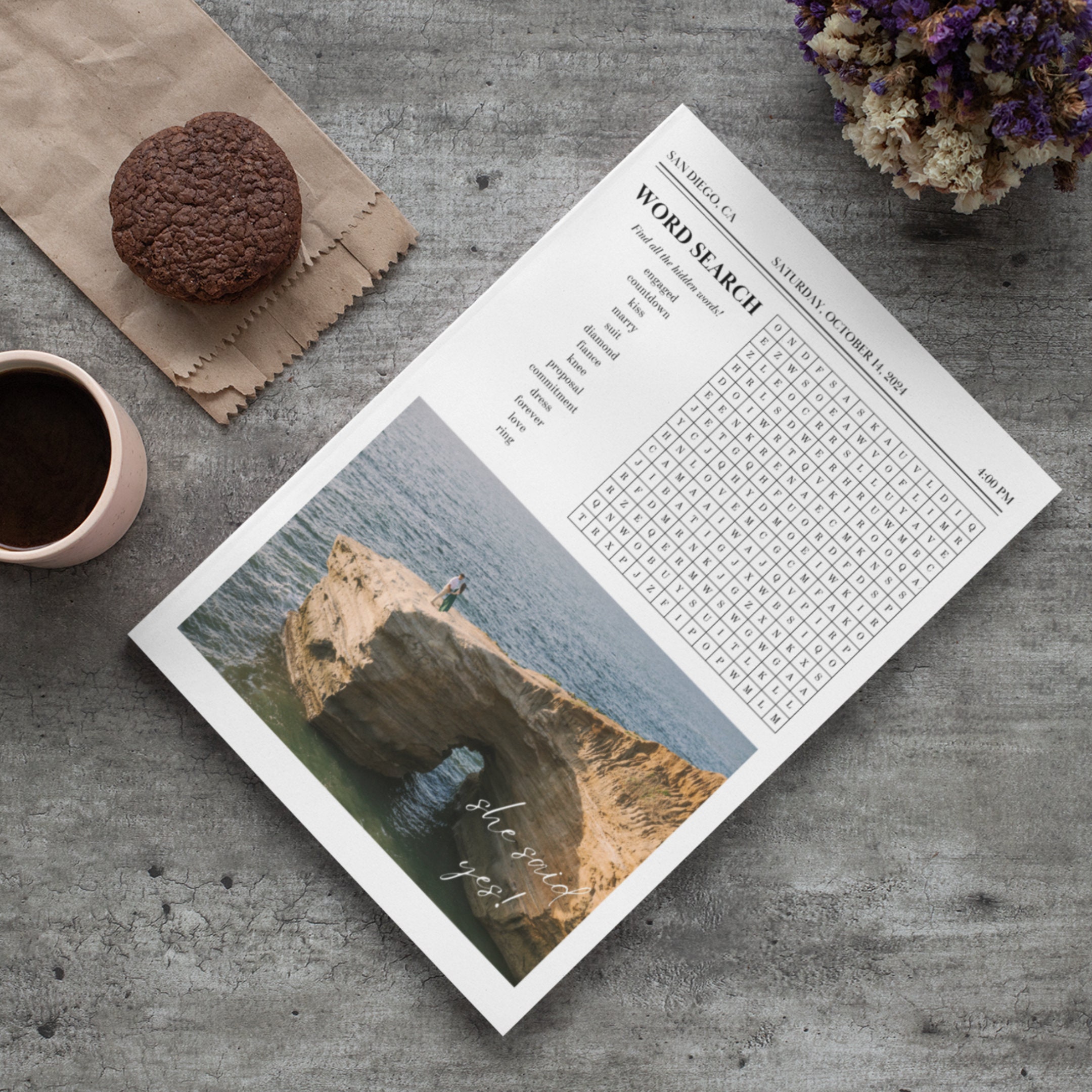 Wedding Engagement Newspaper Template, Save the Date Newspaper Wedding ...