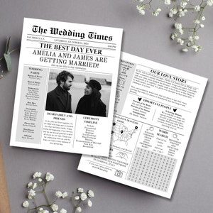 Wedding Newspaper Infographic Program, Newspaper Wedding Program ...