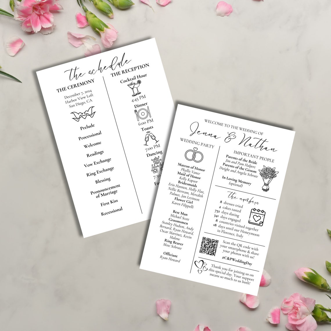 Infographic Wedding Program, Editable Ceremony Details, Ceremony ...