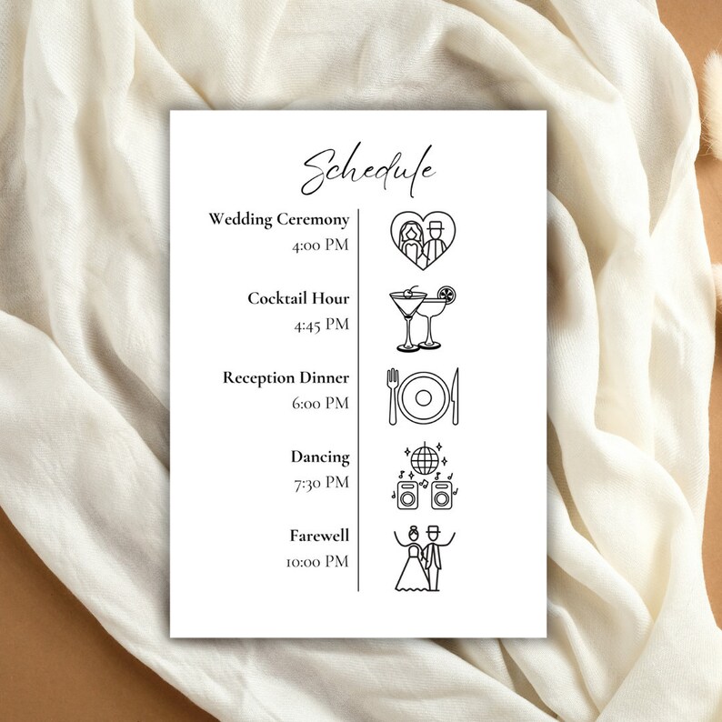 Wedding Program Template, Wedding Details Card, Ceremony Program Fan ...