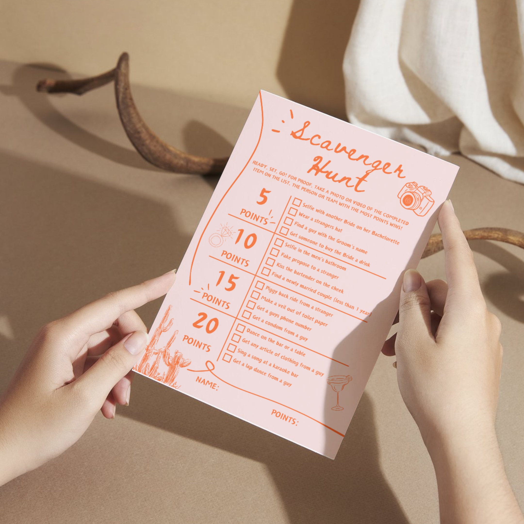 Bachelorette Scavenger Hunt, Bar Scavenger Hunt Template, Bachelorette ...