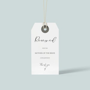 Reserved Sign Wedding, Reserved for Family Wedding Template, Minimalist ...