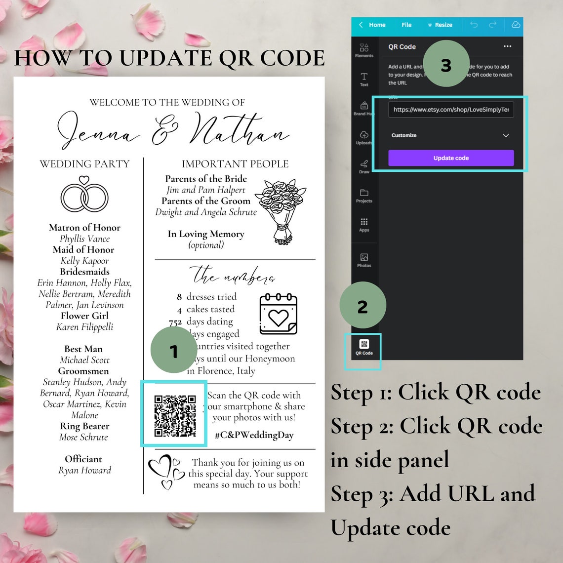 Infographic Wedding Program, Editable Ceremony Details, Ceremony ...
