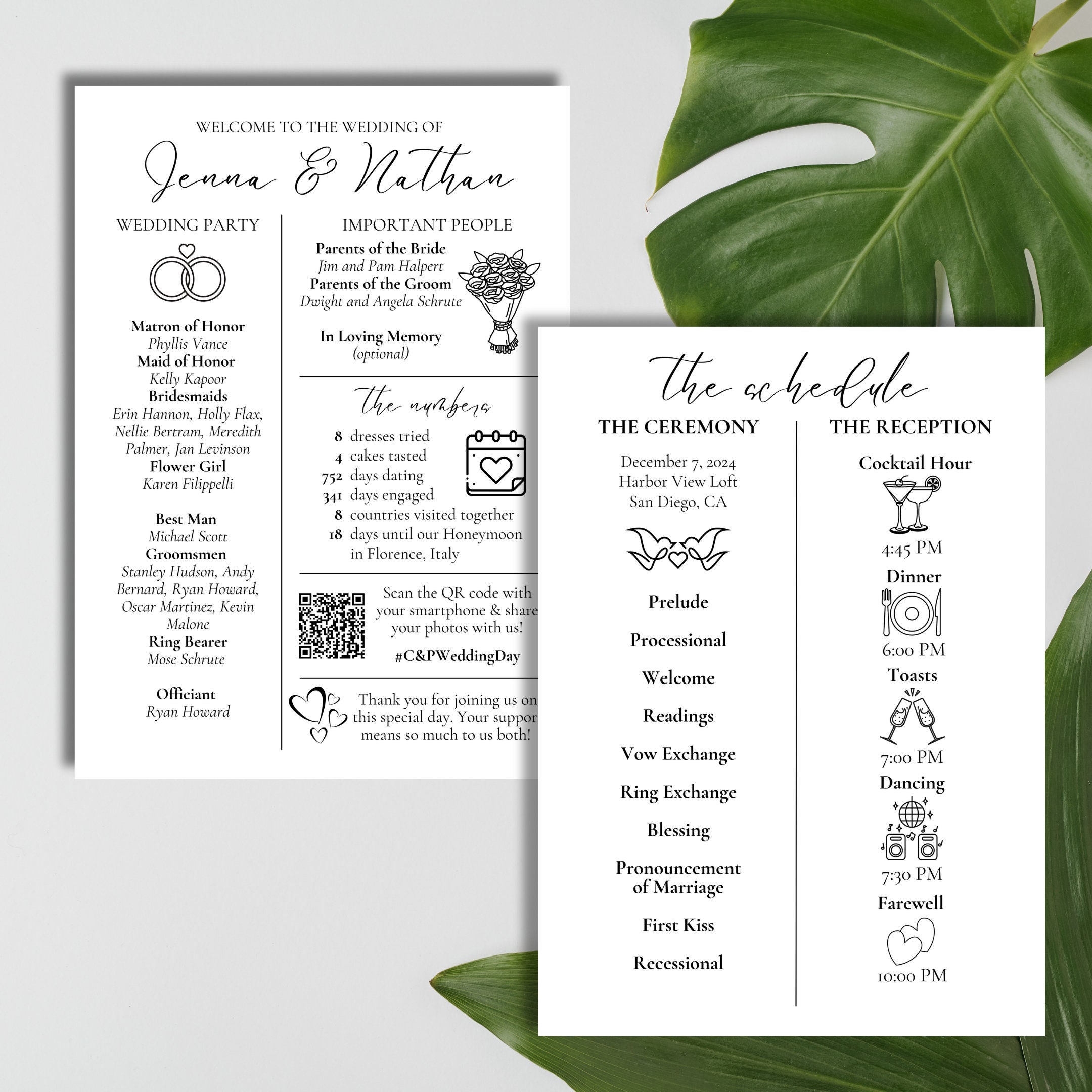 Infographic Wedding Program, Editable Ceremony Details, Ceremony ...
