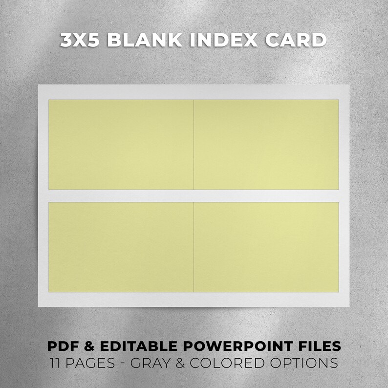 Printable 3x5 Index Cards - Create Your Own Personalized Notes! Instant ...