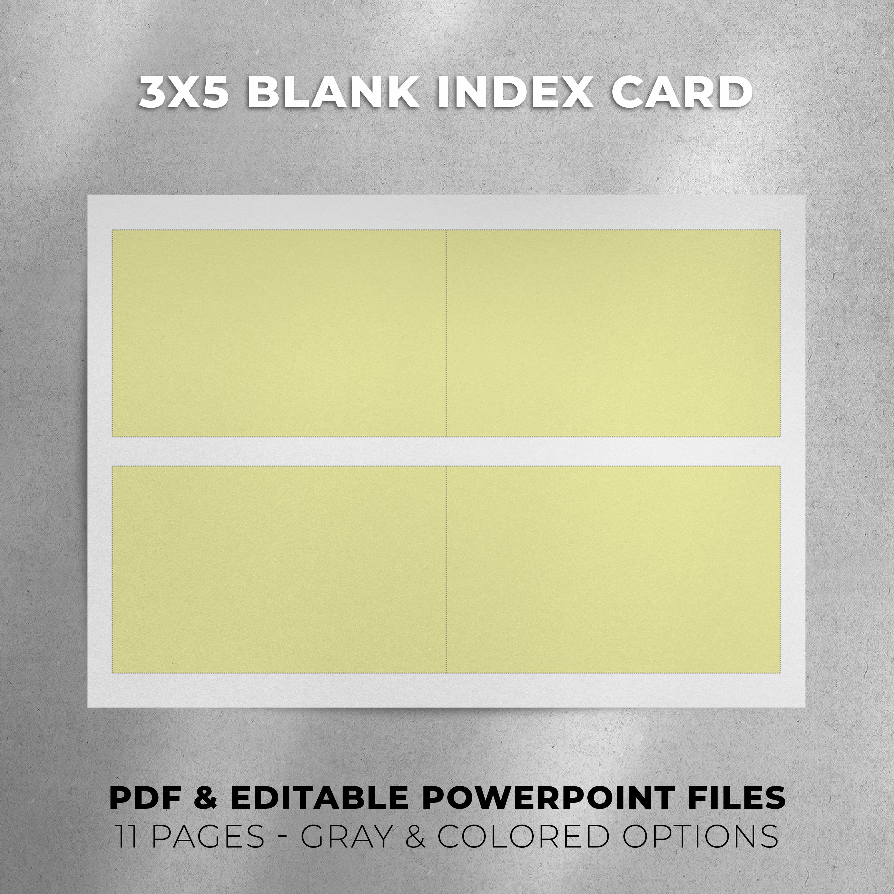 Printable 3x5 Index Cards - Create Your Own Personalized Notes! Instant ...