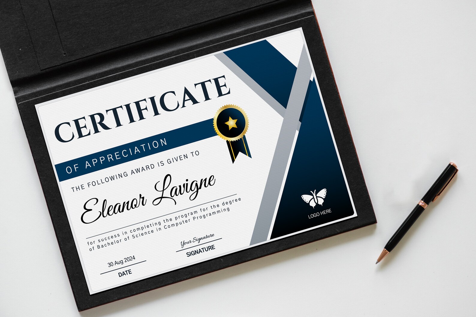 Editable Certificate Template Powerpoint, Certificate of Achievement ...