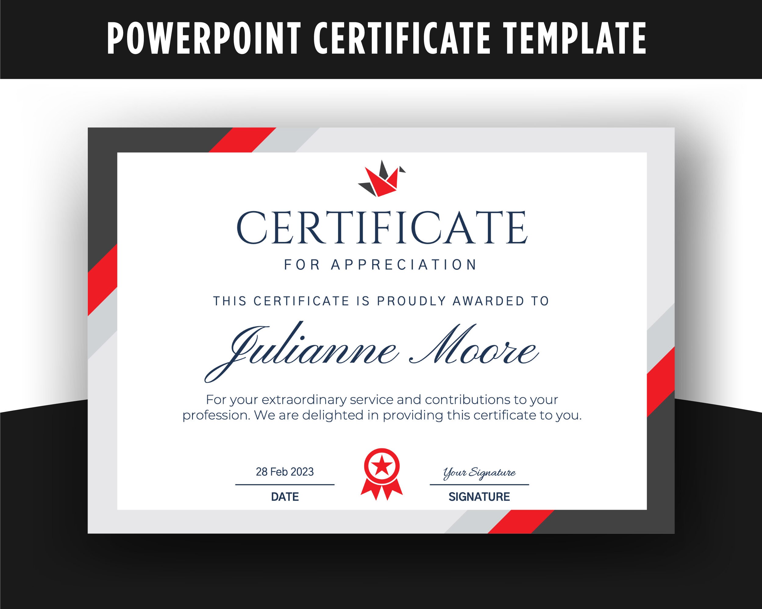 Editable Certificate Template Powerpoint-14, Certificate of Achievement ...