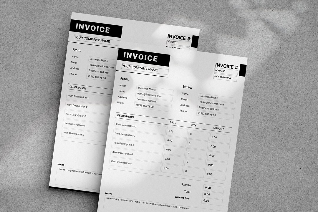Powerpoint Invoice Template - Etsy