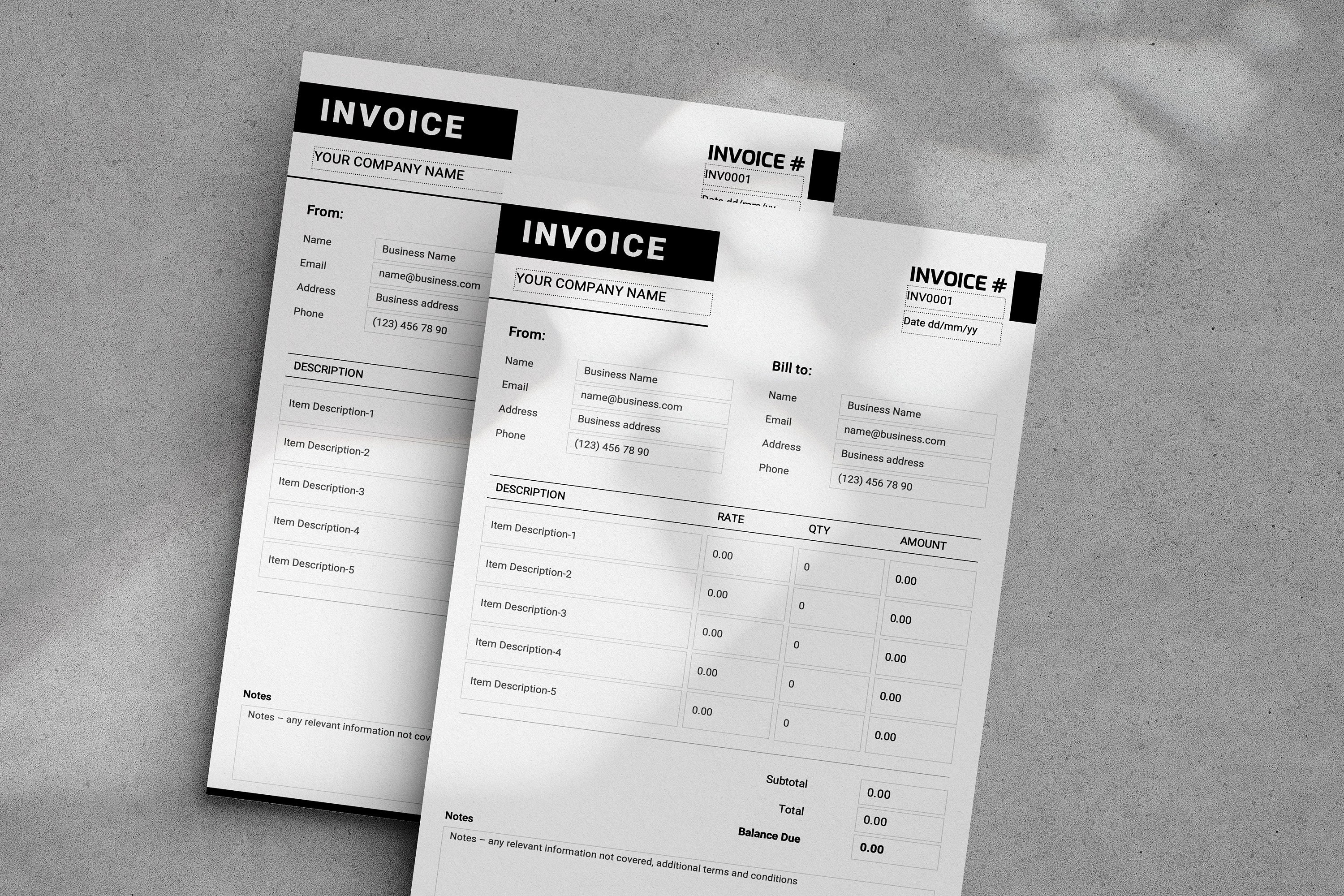 Powerpoint Invoice Template - Etsy