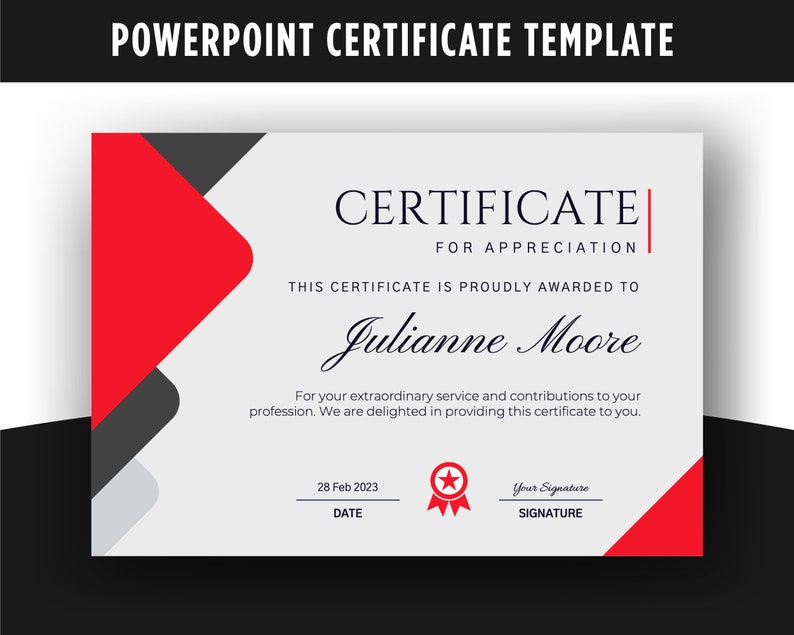 Editable Certificate Template Powerpoint-18, Certificate of Achievement ...