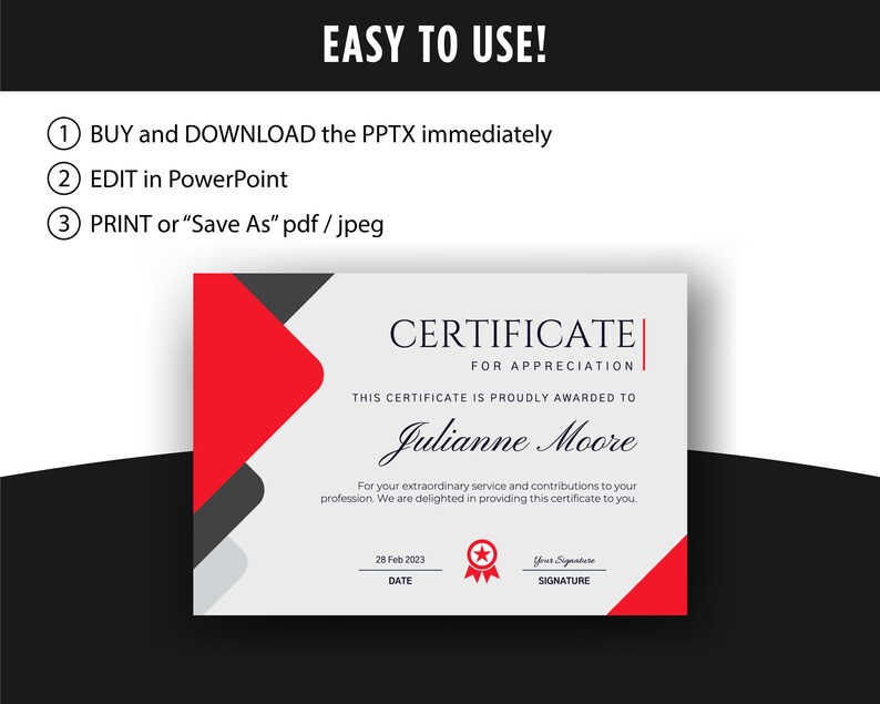 Editable Certificate Template Powerpoint-18, Certificate of Achievement ...