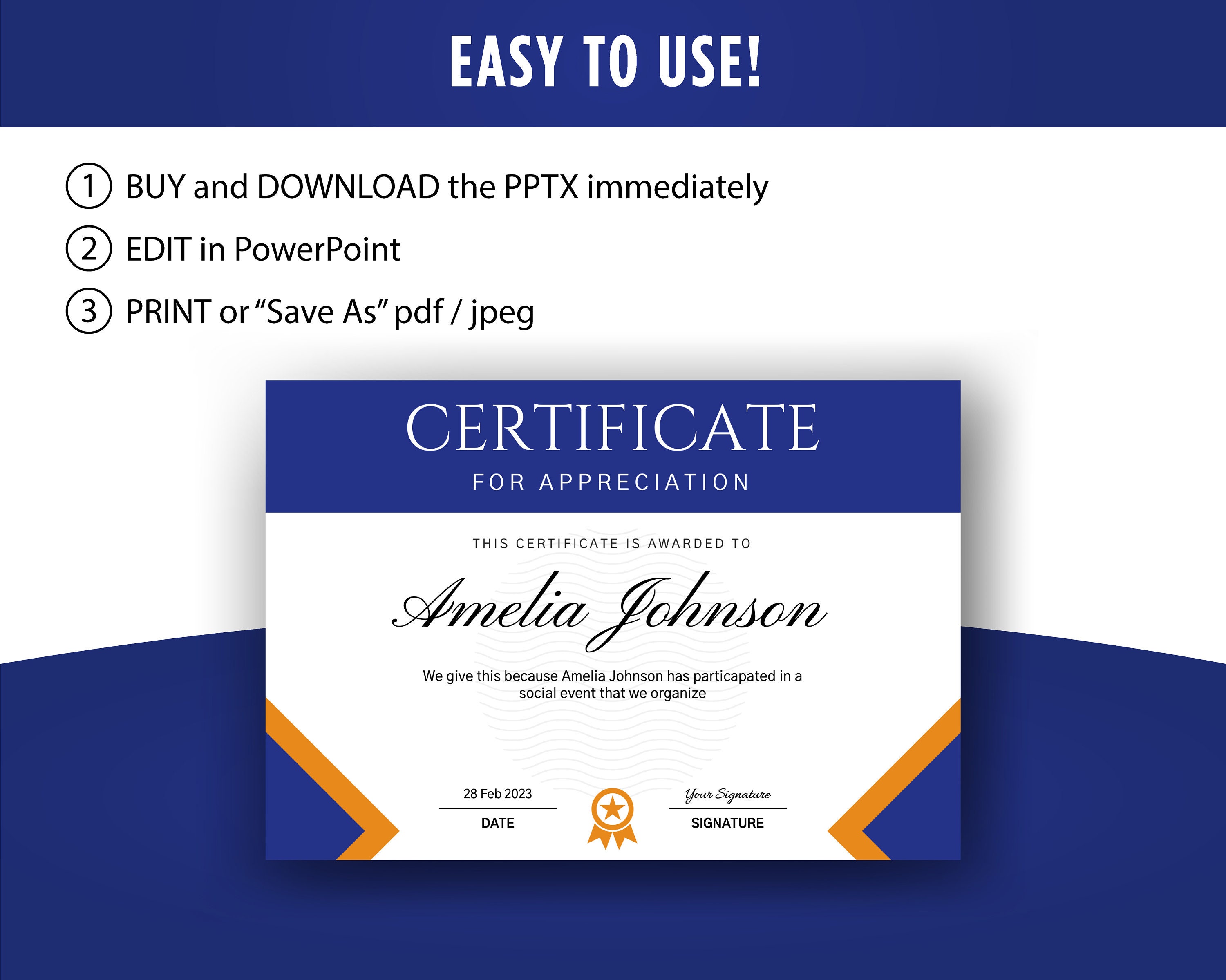 Editable Certificate Template Powerpoint, Certificate of Achievement ...