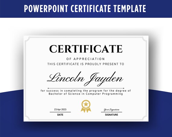 Editable Certificate Template Powerpoint Certificate of | Etsy