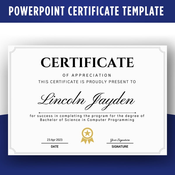Powerpoint Certificate of Achievement - Etsy