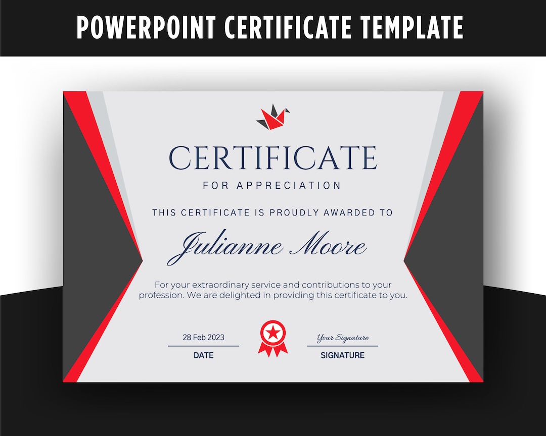 Editable Certificate Template Powerpoint-15, Certificate of Achievement ...
