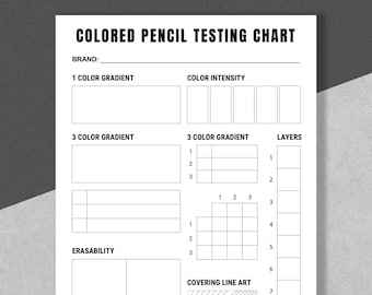 180 Colored Pencil Swatch Chart front & Back Portrait Orientation - Etsy