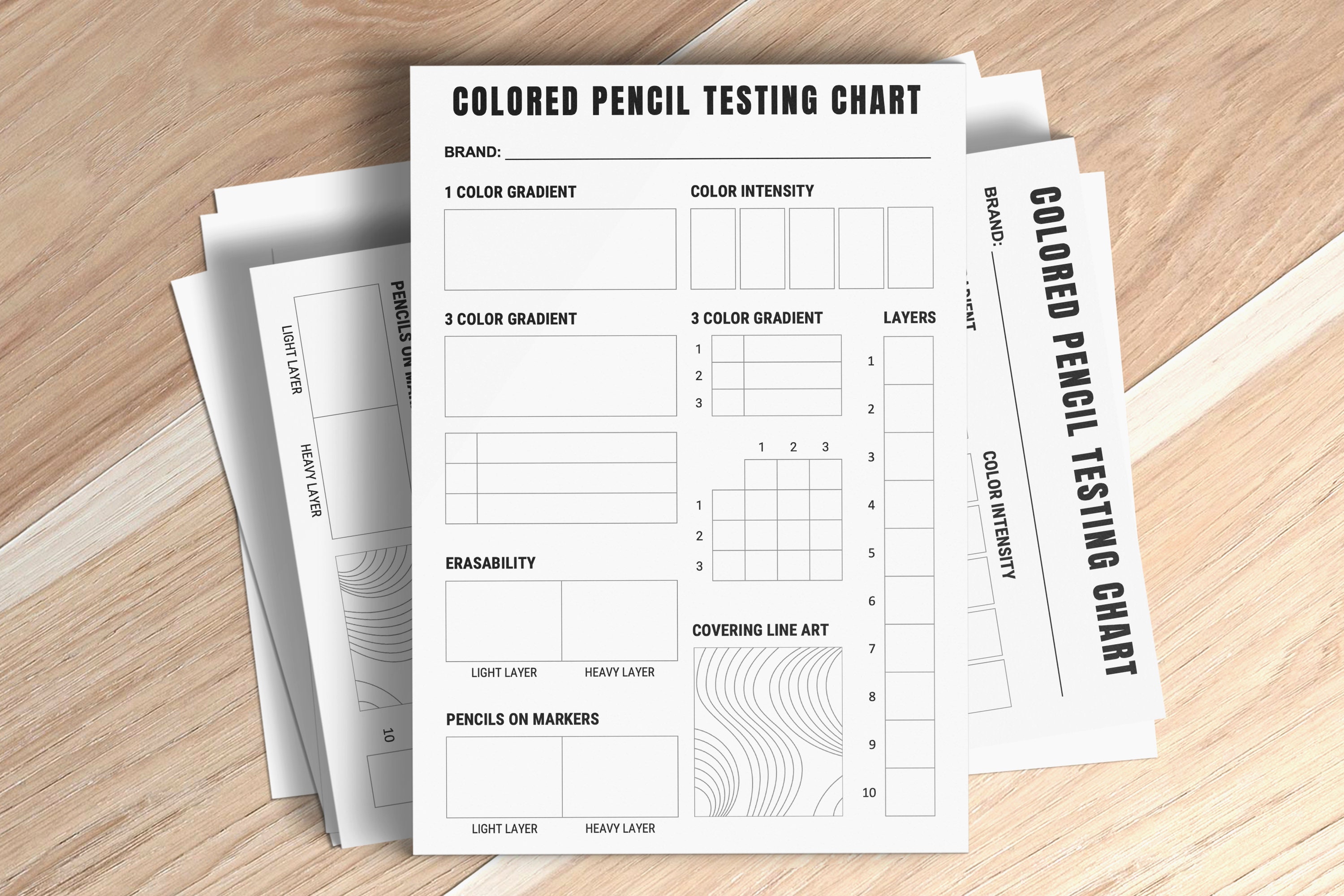 Colored Pencil Testing Chart - Etsy