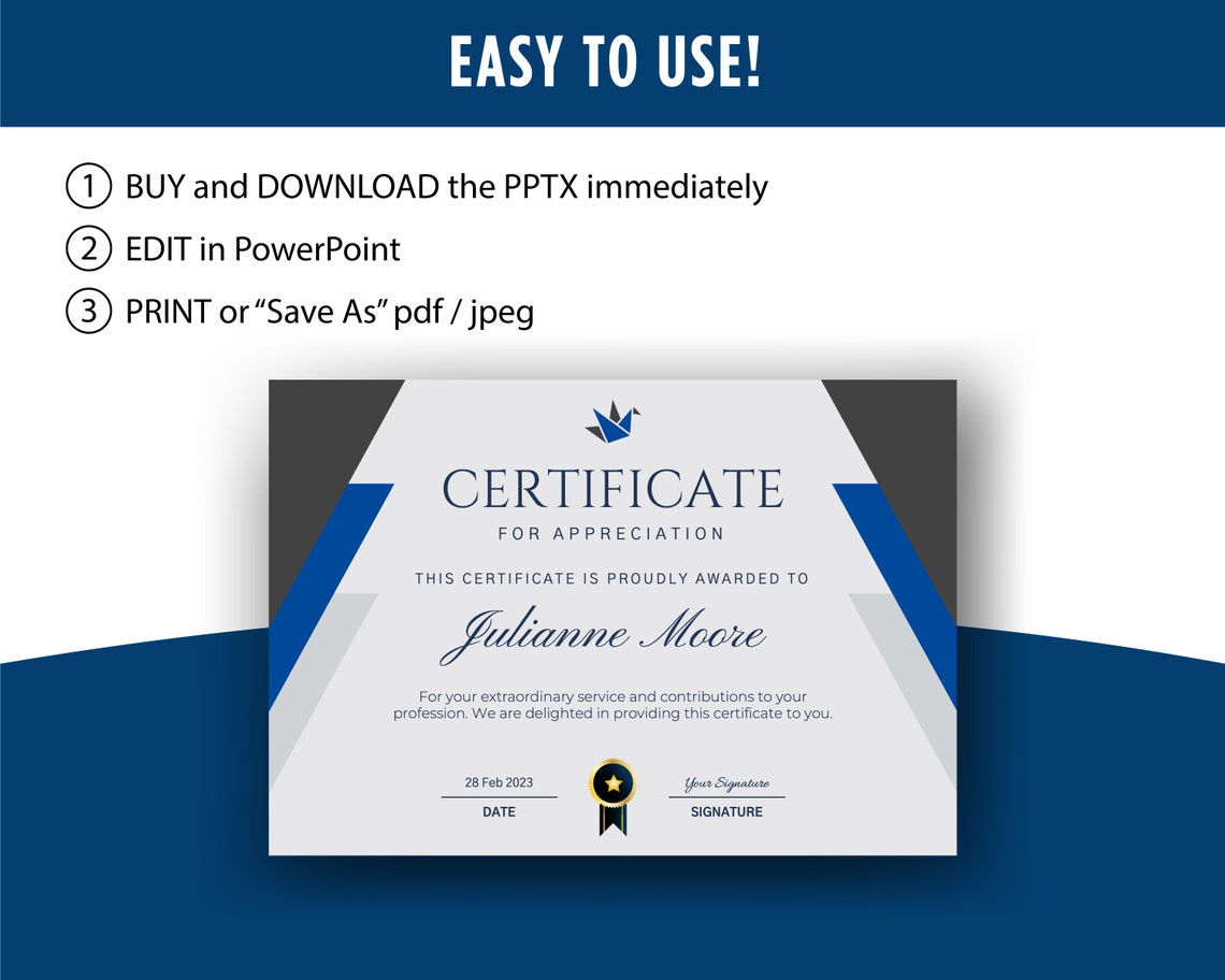 Editable Certificate Template Powerpoint-16, Certificate of Achievement ...