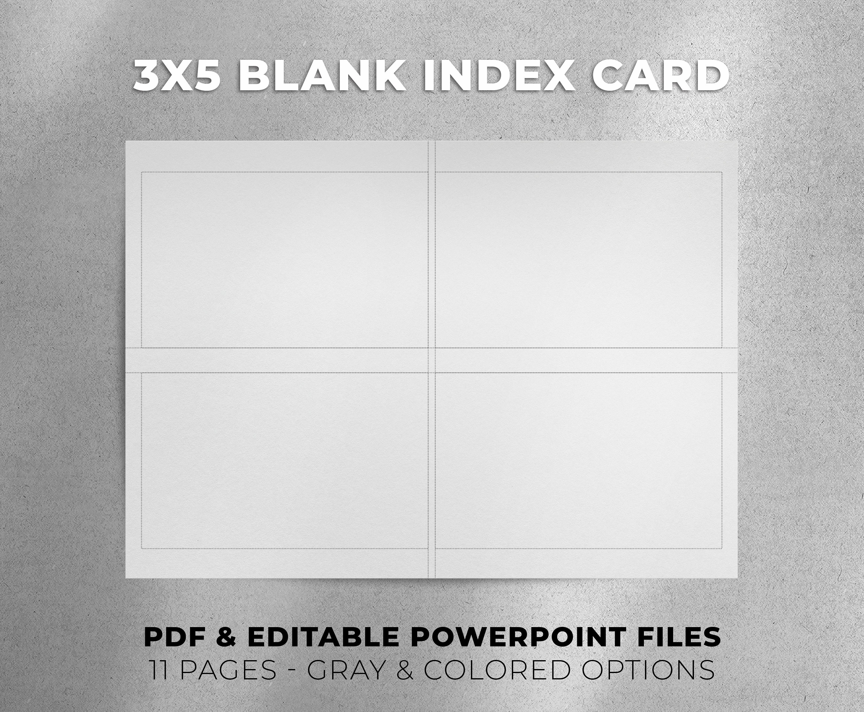 Printable 3x5 Index Cards - Create Your Own Personalized Notes! Instant ...