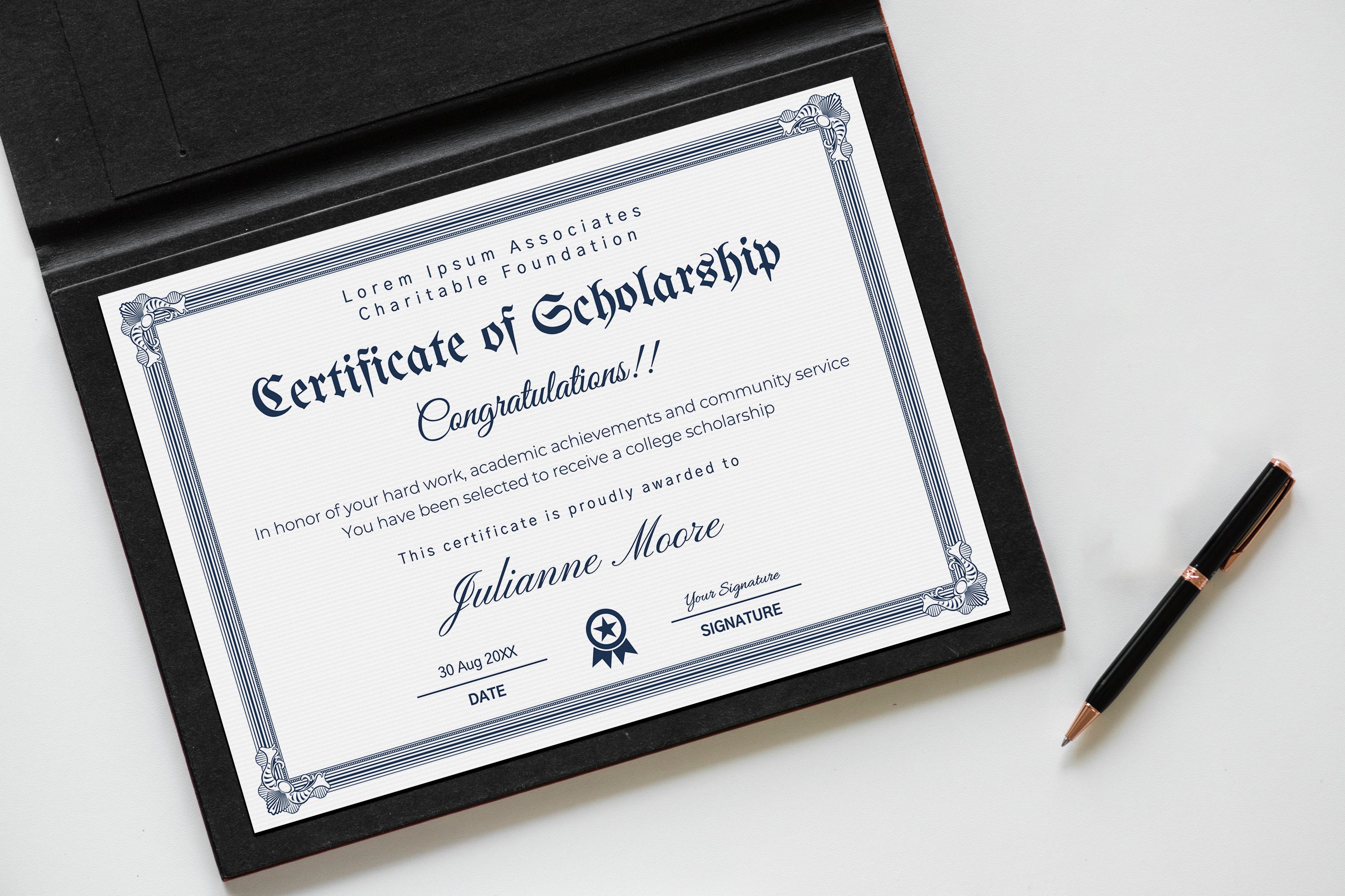 Scholarship Certificate Template-24, Powerpoint, Certificate of ...