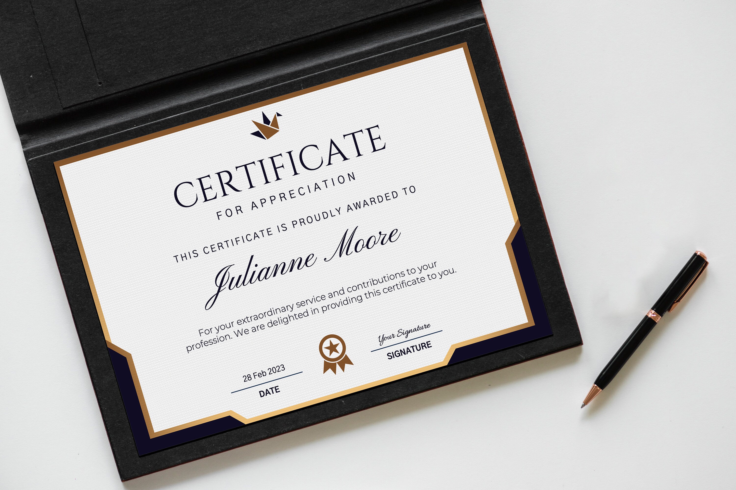 Editable Certificate Template Powerpoint-17, Certificate of Achievement, Completion, Award ...