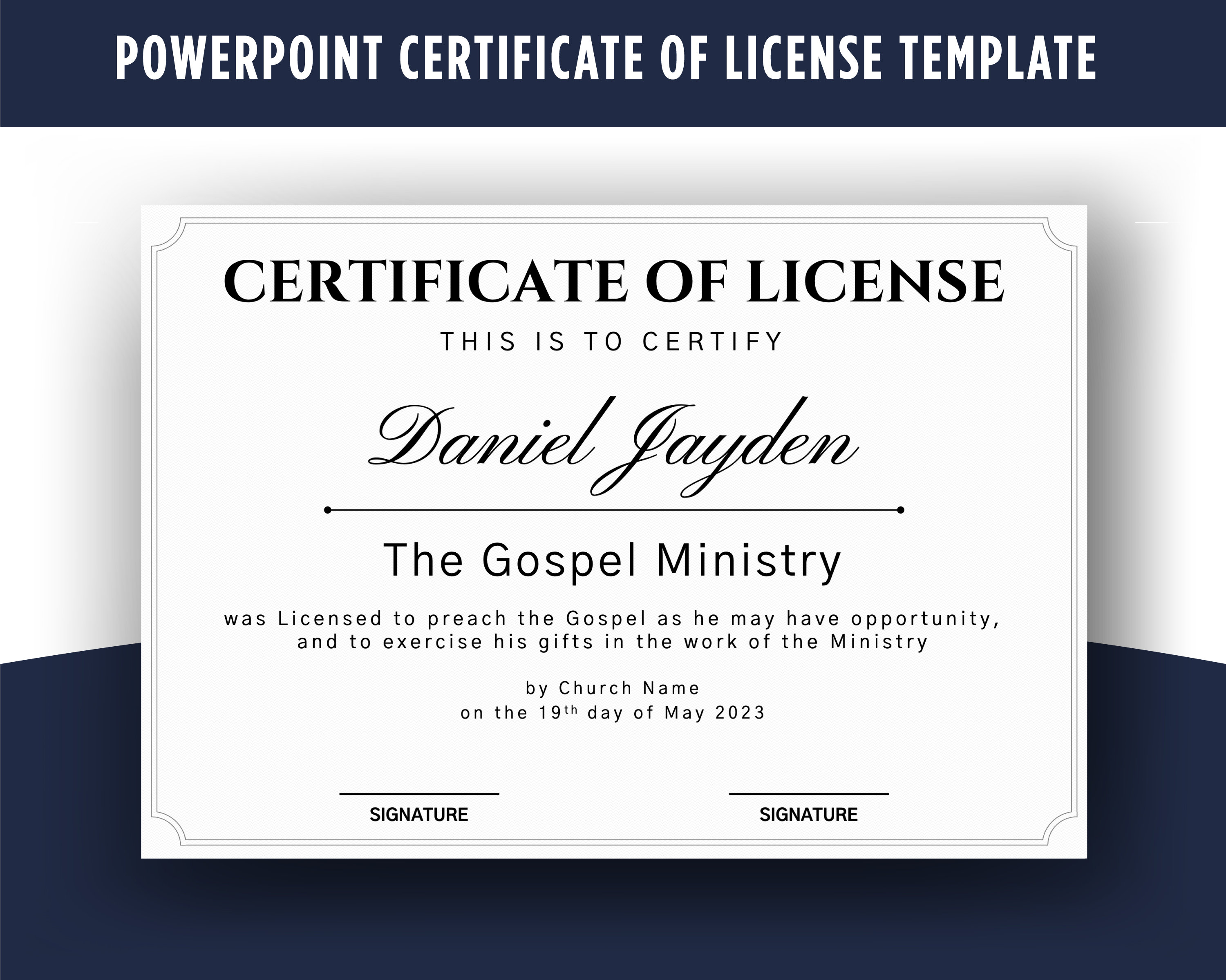 Certificate Of License Template
