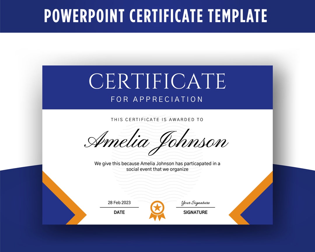 Editable Certificate Template Powerpoint, Certificate of Achievement ...