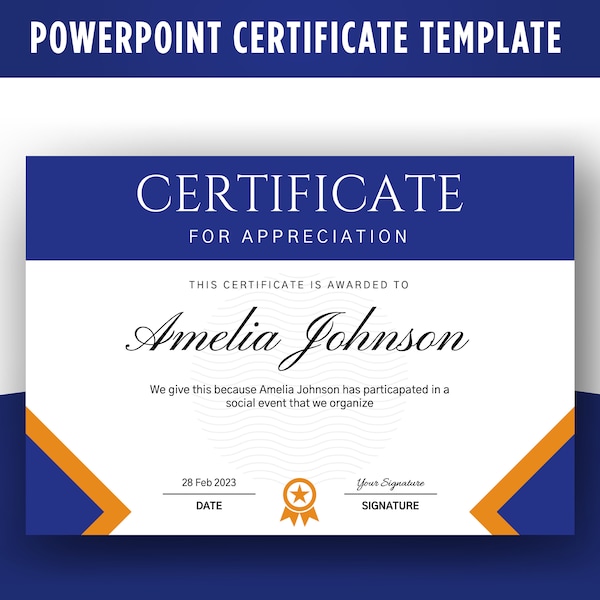 Powerpoint Certificate of Achievement - Etsy