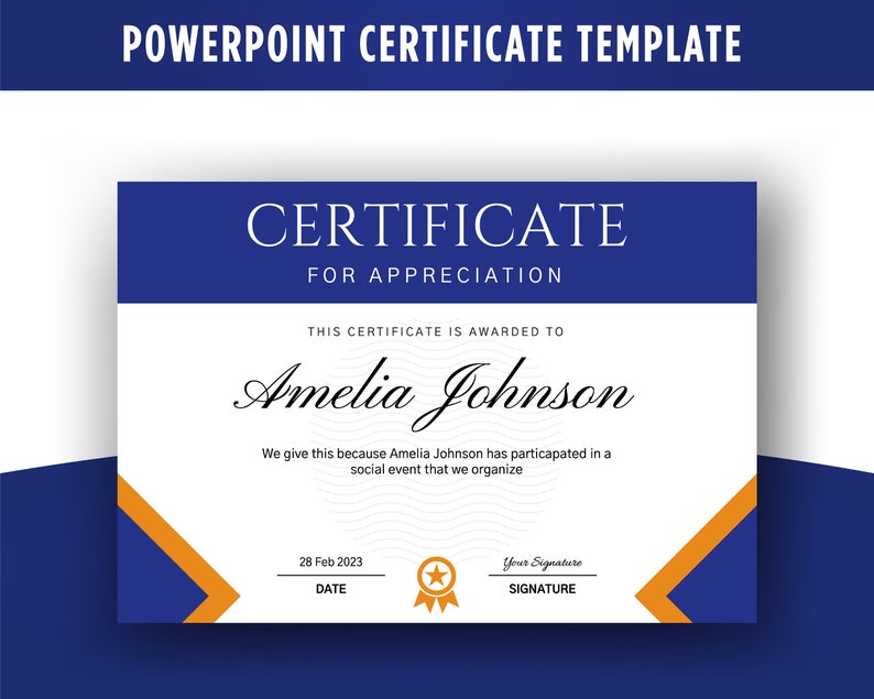 Editable Certificate Template Powerpoint, Certificate of Achievement ...