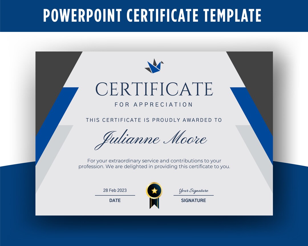 Editable Certificate Template Powerpoint-16, Certificate of Achievement ...