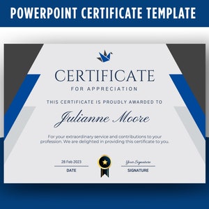 Editable Certificate Template Powerpoint-16, Certificate of Achievement ...