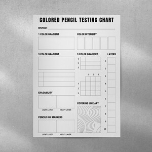 Colored Pencil Testing Chart - Etsy