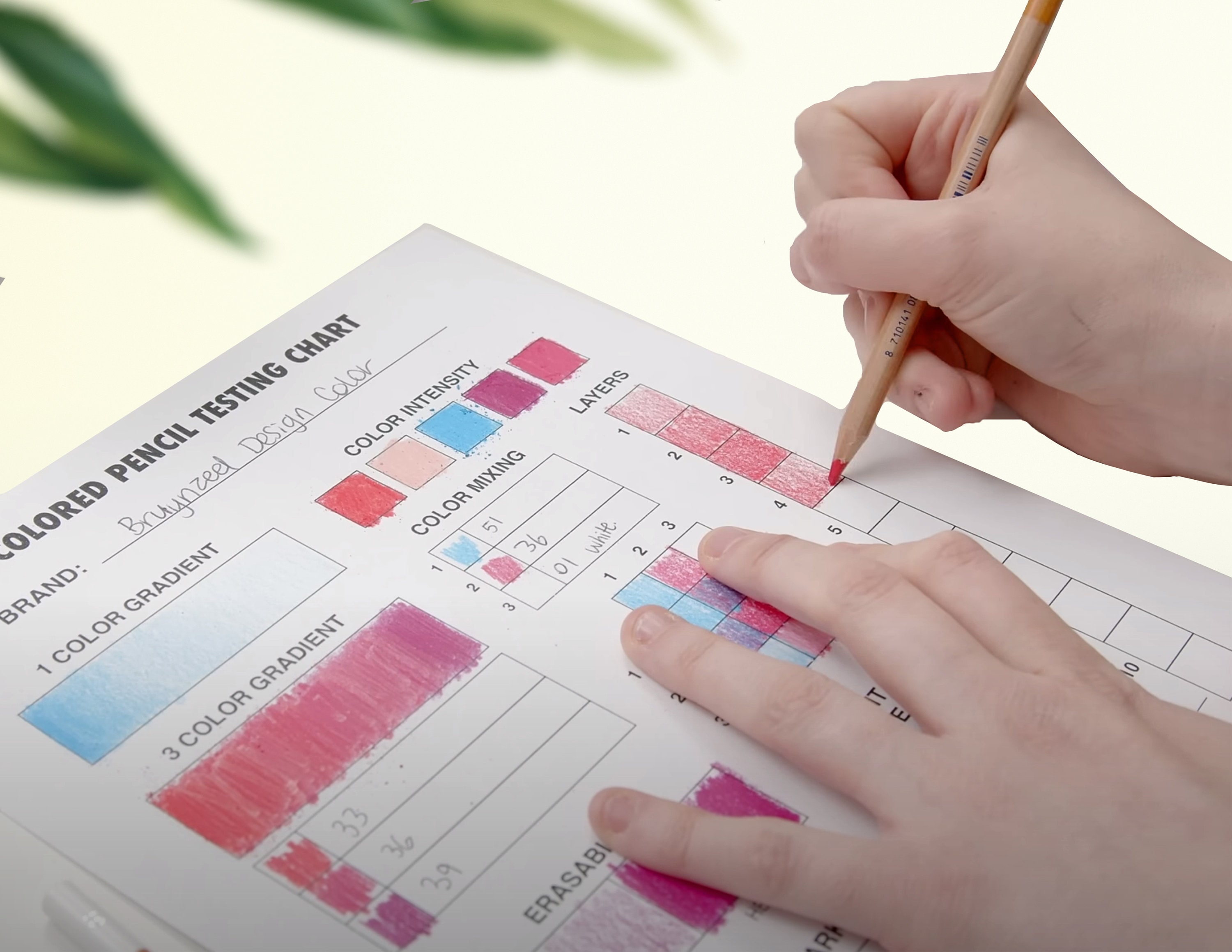 Colored Pencil Testing Chart - Etsy