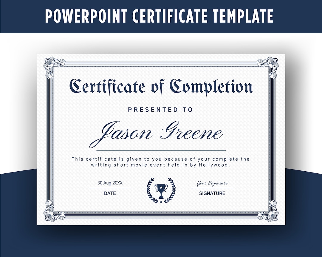 Editable Certificate Template-25, Powerpoint, Certificate of ...