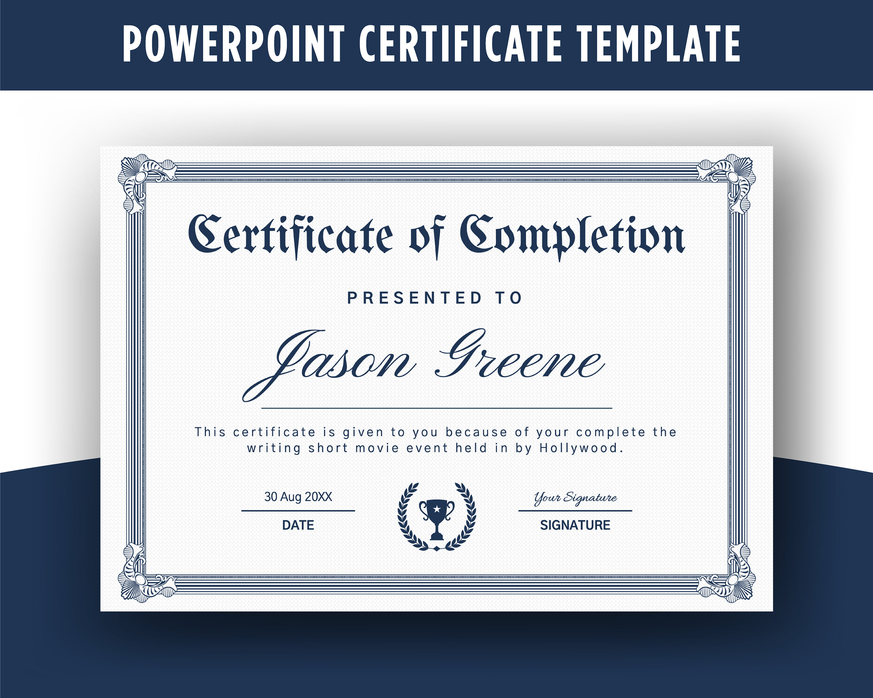 Editable Certificate Template-25, Powerpoint, Certificate of ...