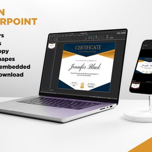 Editable Certificate Template Powerpoint, Certificate of Achievement ...