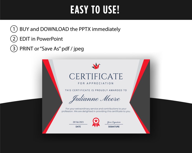 Editable Certificate Template Powerpoint-15, Certificate of Achievement ...