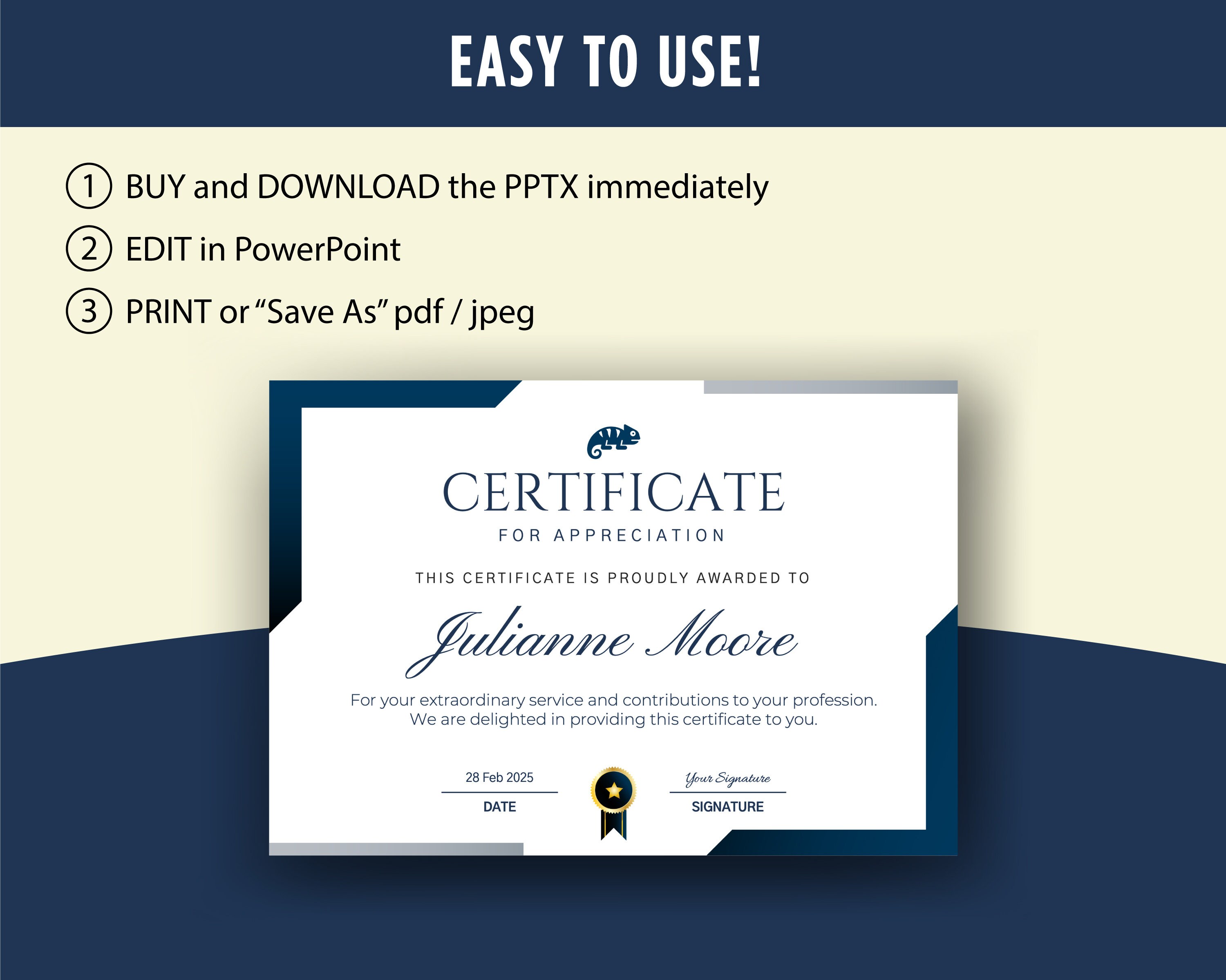 Editable Certificate Template-10, Powerpoint, Certificate of ...