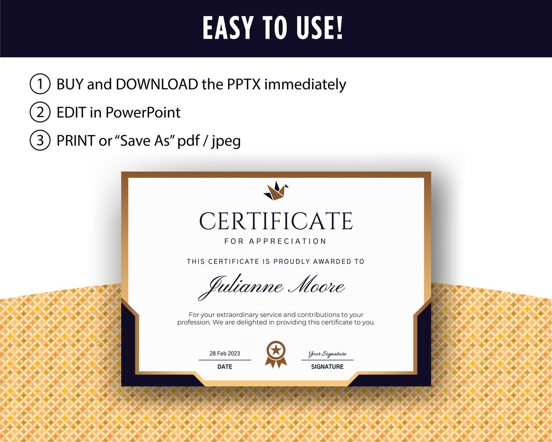 Editable Certificate Template Powerpoint-17, Certificate of Achievement ...