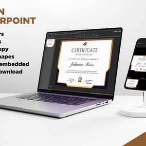 Editable Certificate Template Powerpoint-17, Certificate of Achievement ...
