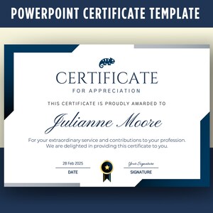 Editable Certificate Template Powerpoint Certificate of - Etsy
