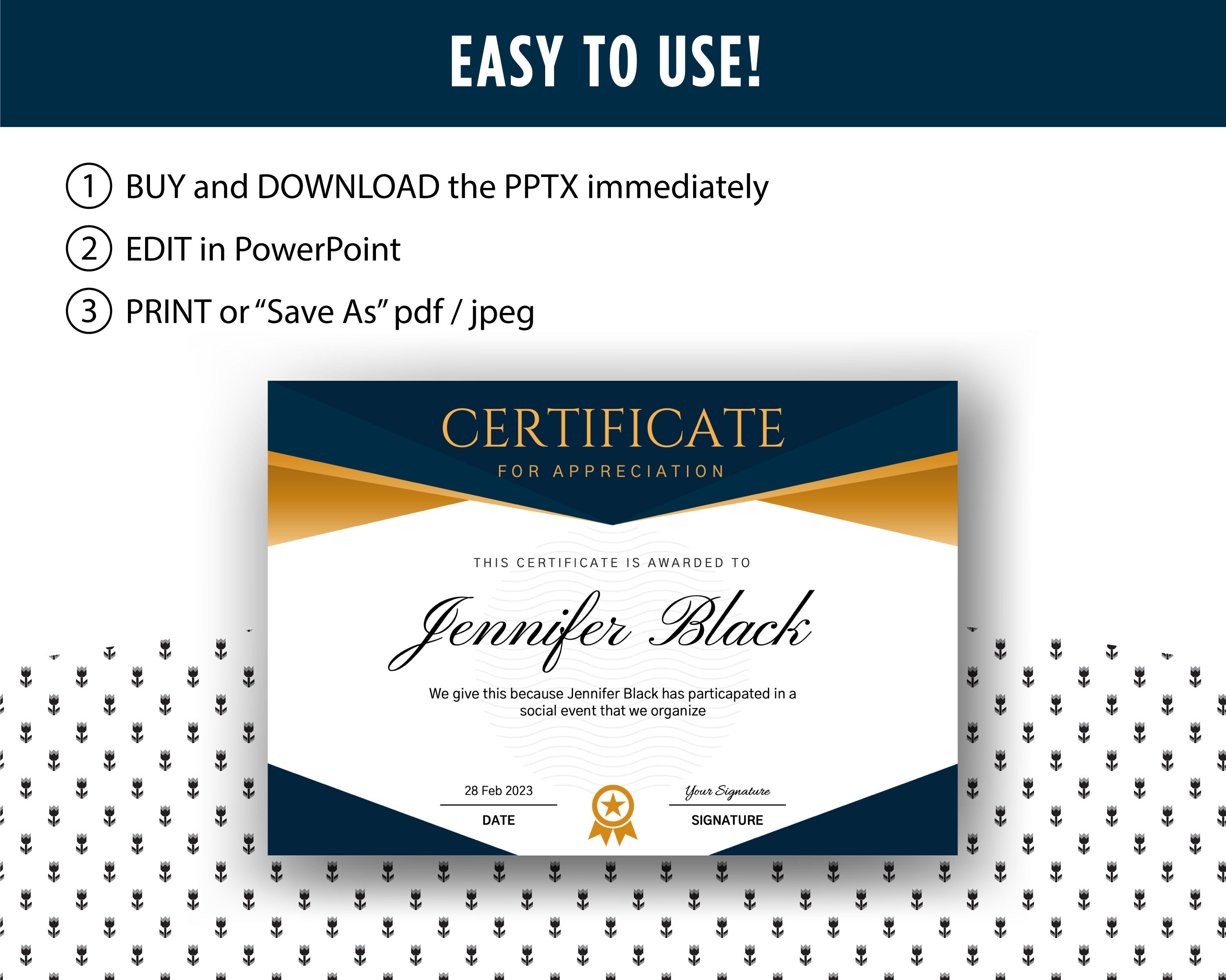 Editable Certificate Template Powerpoint, Certificate of Achievement ...