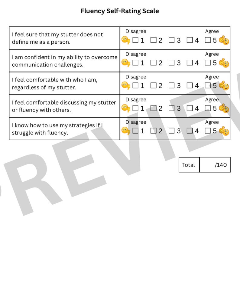 Fluency Self-rating Scale - Stuttering Cluttering Fluency Evaluation ...