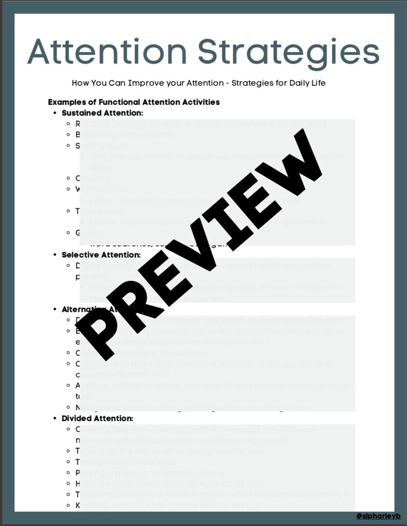 Neuroplasticity Attention Memory Patient Handouts & - Etsy