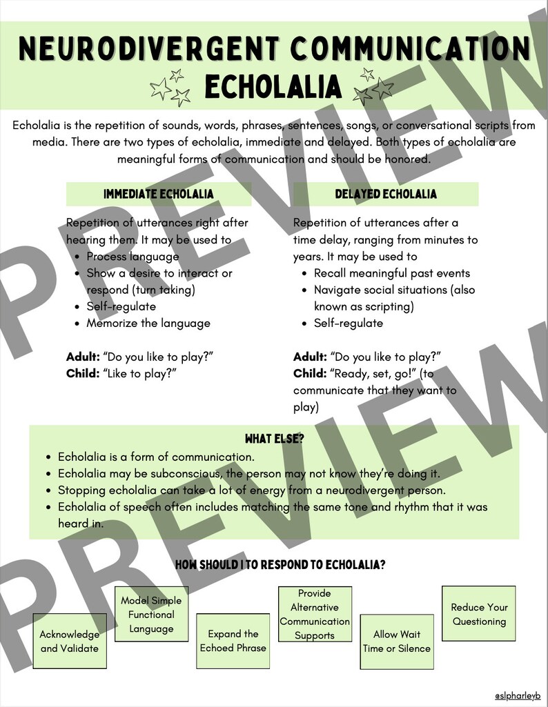 Neurodiverse Communication | Speech Patterns Handouts | Neuroaffirming ...