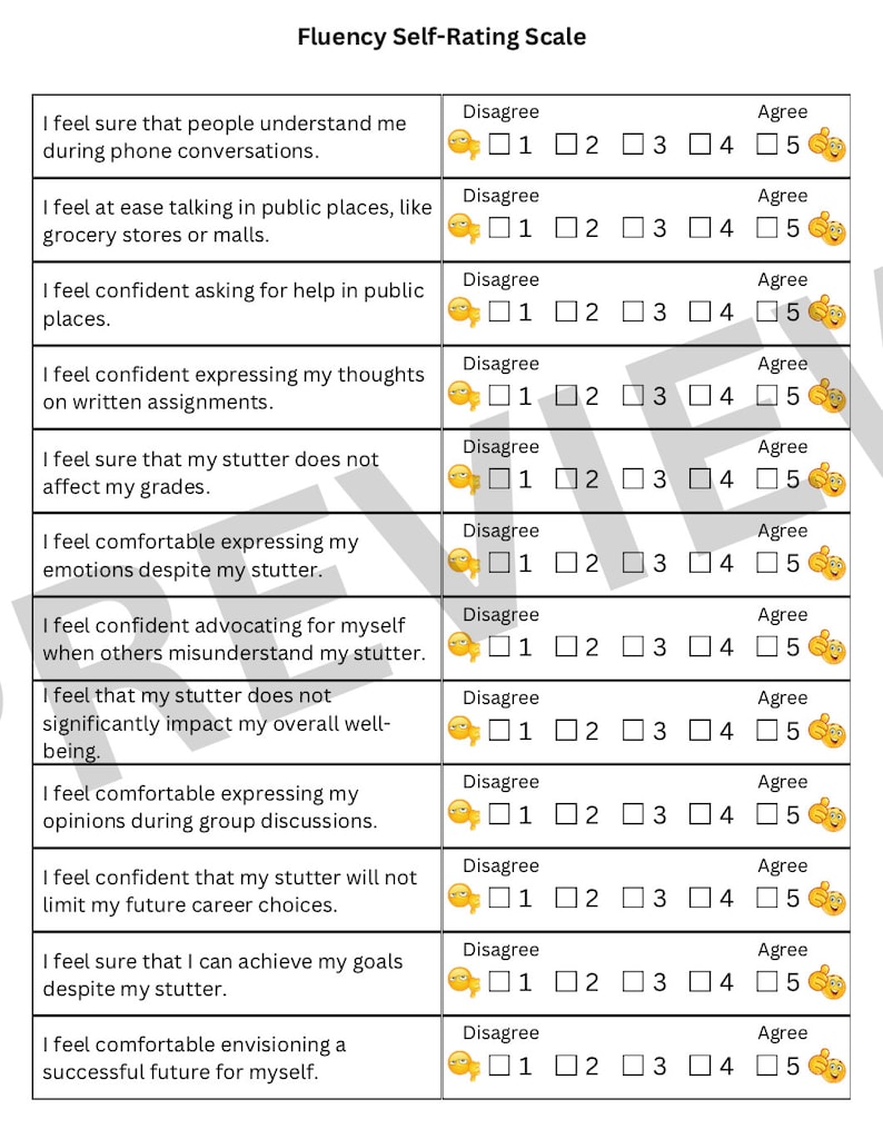 Fluency Self-rating Scale - Stuttering Cluttering Fluency Evaluation ...