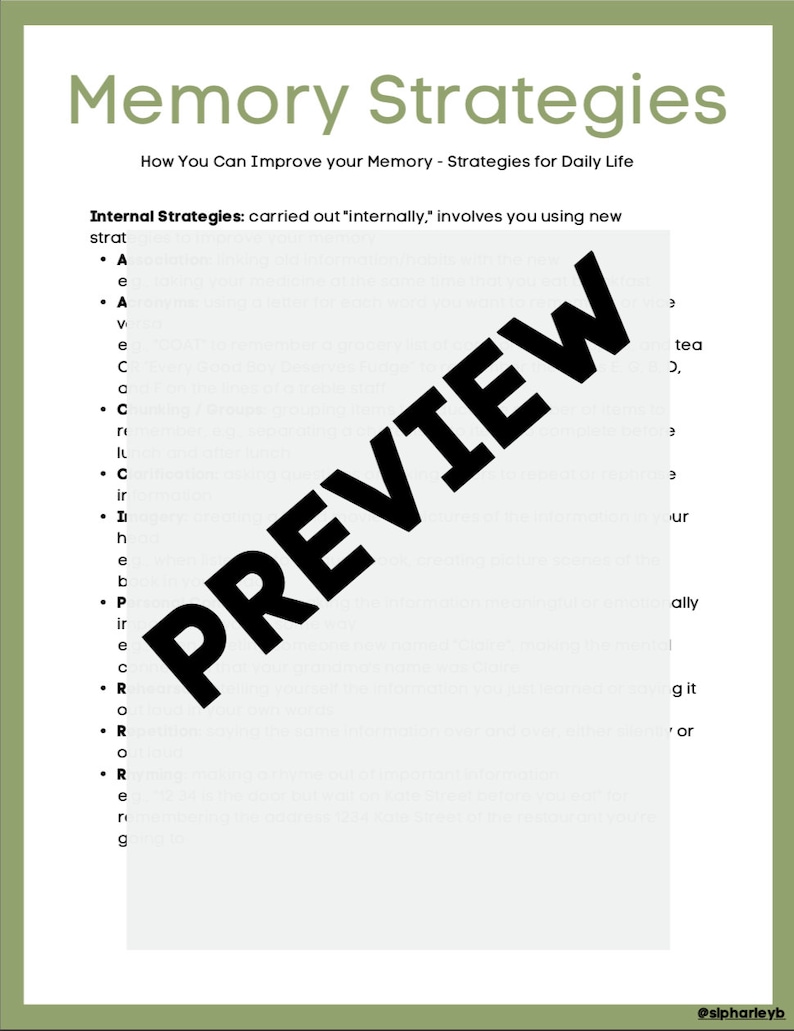 Neuroplasticity, Attention, Memory Patient Handouts & Strategies: SLP ...