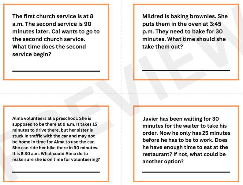 Executive Functioning: Functional Time Management Problem-solving Task ...