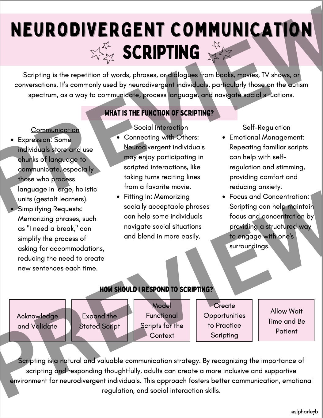 Neurodiverse Communication | Speech Patterns Handouts | Neuroaffirming ...